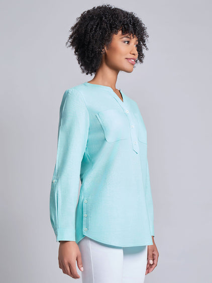 Petite Button Front Tunic