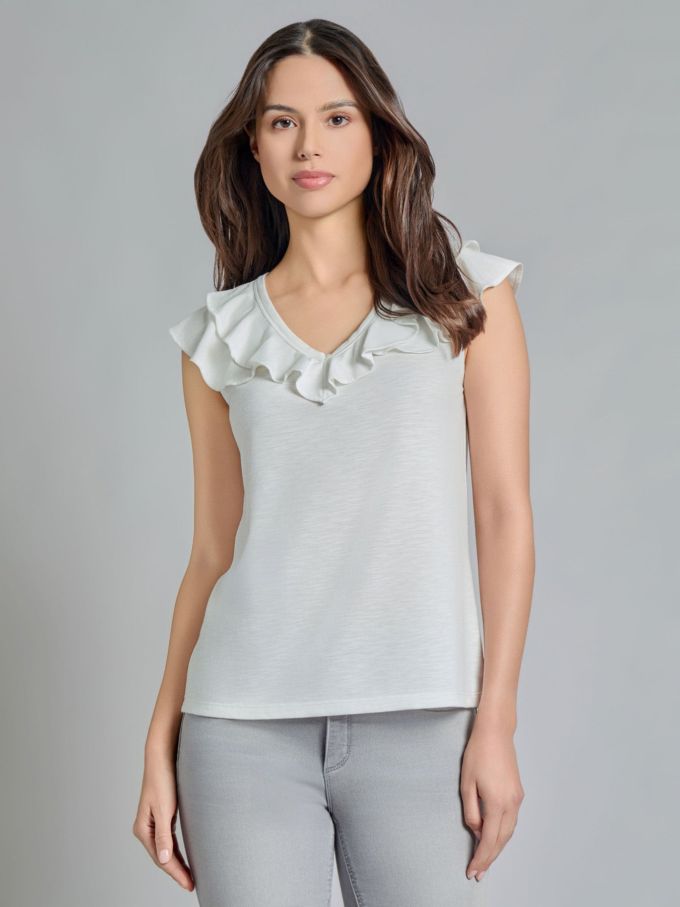 Ruffle V-Neck Tee